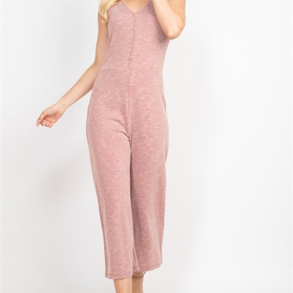 Ginger G | Pants & Jumpsuits | Ginger G Jumpsuit Pink Sleeveless Vneck ...
